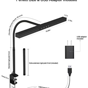 ANINO LED Desk Lamp with Clamp Monitor Light Flexible Gooseneck 3 Color Modes Stepless Dimmable,Clip On Light for Home Office Studio Reading Workbench,Architect Drafting Table Lamp,Easel Light 10W