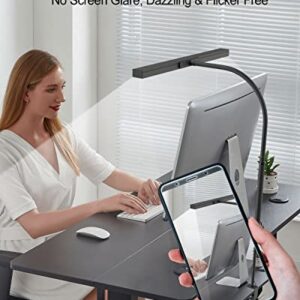 ANINO LED Desk Lamp with Clamp Monitor Light Flexible Gooseneck 3 Color Modes Stepless Dimmable,Clip On Light for Home Office Studio Reading Workbench,Architect Drafting Table Lamp,Easel Light 10W