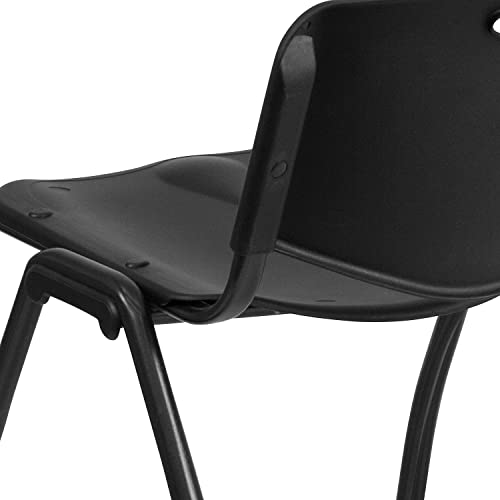 Flash Furniture HERCULES Series 880 lb. Capacity Black Plastic Stack Chair