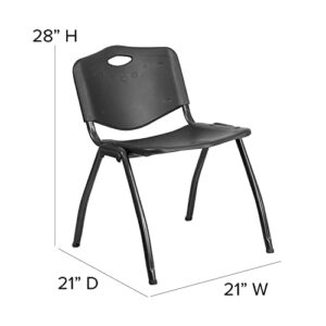 Flash Furniture HERCULES Series 880 lb. Capacity Black Plastic Stack Chair