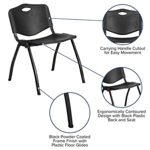 Flash Furniture HERCULES Series 880 lb. Capacity Black Plastic Stack Chair