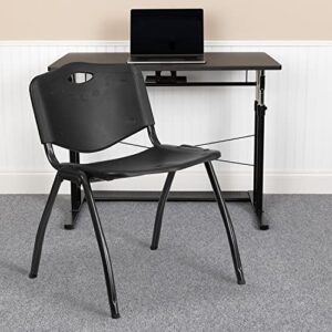 Flash Furniture HERCULES Series 880 lb. Capacity Black Plastic Stack Chair