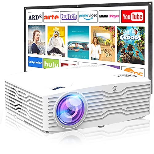 Upgraded Native 1080P Projector, 9500Lumens Full HD Projector, Smartphone Synchronization, Compatible with TV Stick/PS4/DVD Player/HDMI/AV/VGA for Indoor and Outdoor Movies