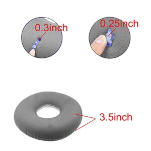 LiXiongBao Grey Inflatable Ring Cushion with A Pump, Hemorrhoid Seat Pillow, Round Wheelchairs Seat Cushion, Ring Pillow Cushion for Home,Car or Office