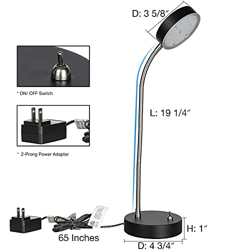 MingBright Flexible Gooseneck LED Desk Lamp Reading Light Office Table Lamp with 21 LEDs 4000K Natural White Eye Protection Desk Light for Reading, Office or Night Light