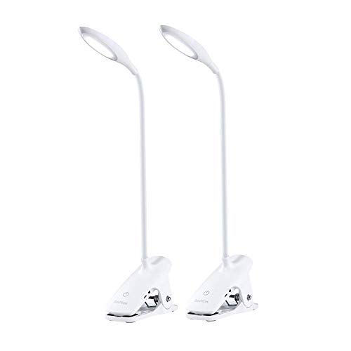 BobBros Led Desk Lamp for Kids,Portable Eye-Care White Desk Lamp with USB Charging Port, Flexible Goose Neck, 3 Dimming Levels,Touch Control