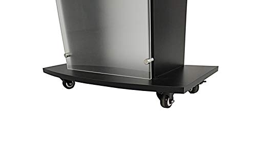 Acrylic Church Podium Pulpit Debate Conference Lectern Plexiglass Lucite Black Wood Shelf Cup Holder on Wheels 1803-5-BLACK-NPF