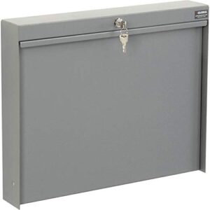 Global Industrial Folding Wall Mounted Shop Desk, Locking, 20" W x 3-3/8"D x 16-3/8"H, Gray