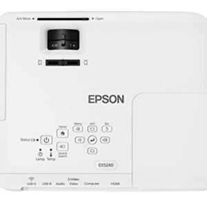 Epson EX5240, XGA, 3200 Lumens Color Brightness, 3200 Lumens White Brightness, 3LCD Projector