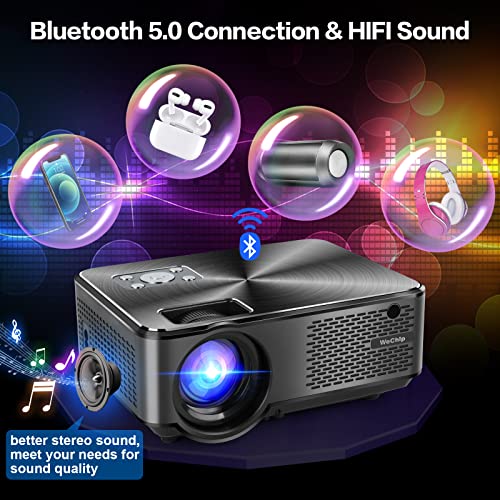 Projector with 5G WiFi and Bluetooth HD 1080P 12000L Home Outdoor Support 4K Movie Video Projector Max 300" Display, WeChip Portable Projector Compatible with HDMI,VGA,Laptop,iOS & Android Smartphone