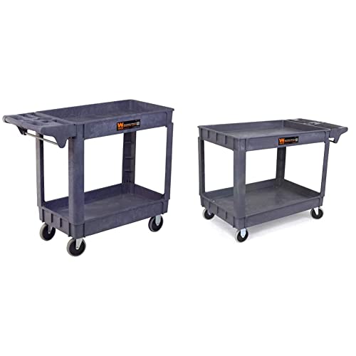 WEN 73002T 500-Pound Capacity 40 by 17-Inch Service Utility Cart & 500-Pound Capacity 46 by 25.5-Inch Extra Wide Service Utility Cart