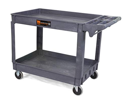 WEN 73002T 500-Pound Capacity 40 by 17-Inch Service Utility Cart & 500-Pound Capacity 46 by 25.5-Inch Extra Wide Service Utility Cart