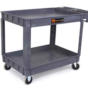 WEN 73002T 500-Pound Capacity 40 by 17-Inch Service Utility Cart & 500-Pound Capacity 46 by 25.5-Inch Extra Wide Service Utility Cart