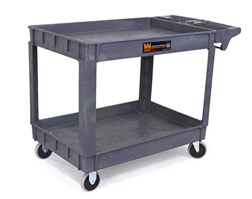 WEN 73002T 500-Pound Capacity 40 by 17-Inch Service Utility Cart & 500-Pound Capacity 46 by 25.5-Inch Extra Wide Service Utility Cart