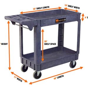 WEN 73002T 500-Pound Capacity 40 by 17-Inch Service Utility Cart & 500-Pound Capacity 46 by 25.5-Inch Extra Wide Service Utility Cart