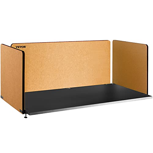 VEVOR Desk Divider, 60'', Sound Absorbing, Visual Privacy and Noise Reduction, 3 Panels Privacy Acoustic Panel for Home Office Classroom, Yellow