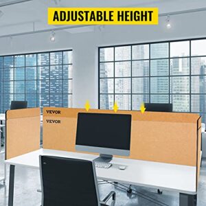 VEVOR Desk Divider, 60'', Sound Absorbing, Visual Privacy and Noise Reduction, 3 Panels Privacy Acoustic Panel for Home Office Classroom, Yellow