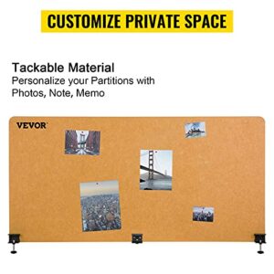 VEVOR Desk Divider, 60'', Sound Absorbing, Visual Privacy and Noise Reduction, 3 Panels Privacy Acoustic Panel for Home Office Classroom, Yellow