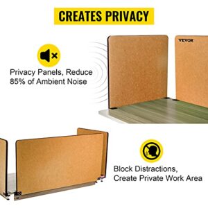 VEVOR Desk Divider, 60'', Sound Absorbing, Visual Privacy and Noise Reduction, 3 Panels Privacy Acoustic Panel for Home Office Classroom, Yellow