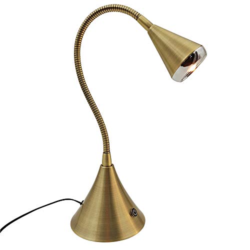 HomeFocus LED Desk Lamp with Touch Dimmable,Table Lamp,Night Light,Reading Desk Lamp,Office Desk Lamp,Working Desk Lamp,Gold Desk Lamp,LED 5W,3000K Warm Light,Metal,Antique Brass