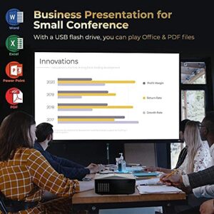 ONE·Mix，WiFi Bluetooth Projector, HD Native 1080P Projector ，Video Outdoor Movie Projector, Support 4K &300＂Screen Compatible with Smartphone (Wirelessly)/PC/Bluetooth Speakers/TV Stick/PS4/PS5/PPT