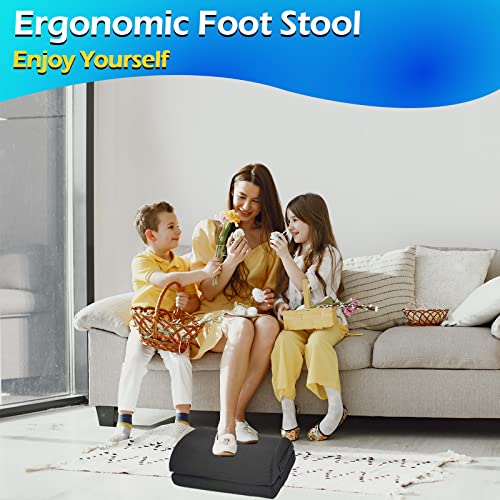 Foot Rest Under Desk ,3 Height Adjustable Foot Rest with Handle Non-Slip Bottom , Ergonomic Foot Stool for Desk.