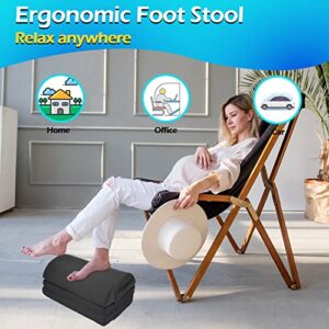 Foot Rest Under Desk ,3 Height Adjustable Foot Rest with Handle Non-Slip Bottom , Ergonomic Foot Stool for Desk.