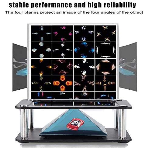 YBaoTuu Hologram 3D Projector Child, Hologram Projector, 3D Hologram Display Clear Picture Quality for Office, Mobile Phone, Product Display, Animated Characters, 22.5x19x9.5cm, Black