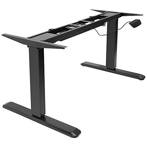 Mount-It! Dual Motor Electric Standing Desk Frame [Heavy Duty 275 lbs Capacity] Ergonomic, Adjustable Height, Sit Stand Base with Programmable Control Panel, Collision Sensor (Black)