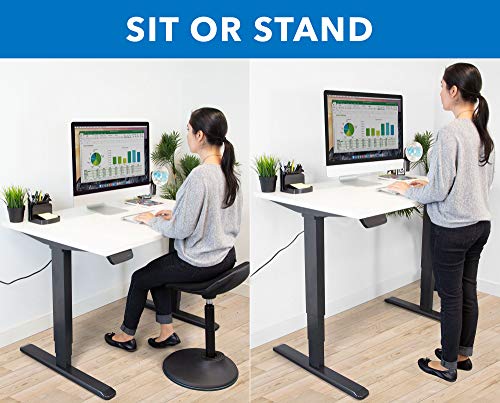 Mount-It! Dual Motor Electric Standing Desk Frame [Heavy Duty 275 lbs Capacity] Ergonomic, Adjustable Height, Sit Stand Base with Programmable Control Panel, Collision Sensor (Black)