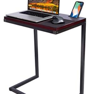 Sofia + Sam Sofa Table TV Tray with Tablet and Phone Slots - Work from Home - Laptop Stand for Couch Bed - Metal Legs - Console Lapdesk - Breakfast Eating Food - Coloring Computer Crafts - Lap Desk