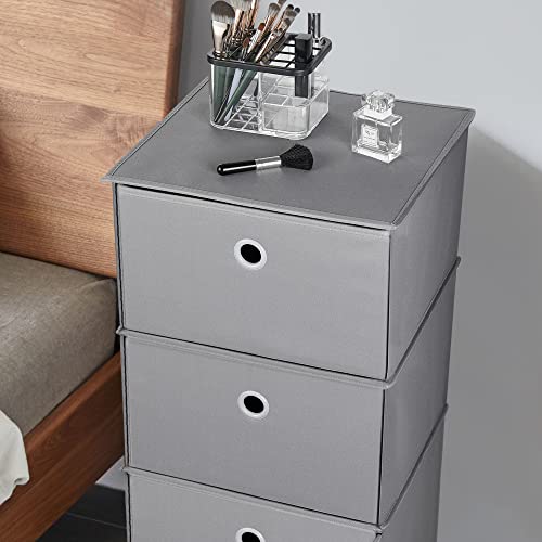 JOMOLA 3 Drawer Rolling Storage Cart with Wheel Mobile File Cabinet Under Desk Fabric Utility Drawer Cart with Lockable Casters Filing Cube Bin Organizer for Office Supplies Bedroom Living Room Gray