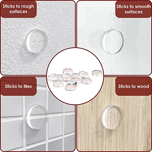 WEIDEBACH® 12x Discreet Door knob Stopper Transparent, Door Bumper Pads self-Adhesive 0.79x0.2 in, Elastic Wall Bumper Transparent, Rubber Wall Door Stop, Adhesive Rubber Door Stopper Bumpers