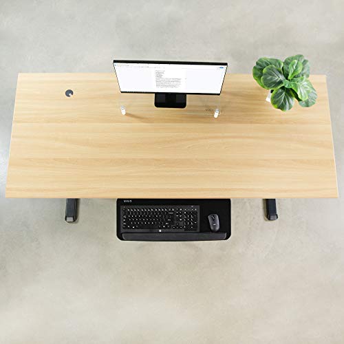 VIVO Adjustable Keyboard and Mouse Tray with Dual Height Track Spacer Brackets, Ergonomic Under Desk Platform and Spacer Bracket Combo, MOUNT-KB03B-KIT1