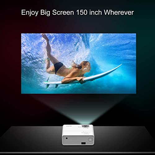 SMOENT 1080P Movie Projector 7500L Home Projector Video TV Projector Mini Portable Projector Outdoor Indoor Wall Compatible with TV Stick Laptops PC PS5 HDMI USB