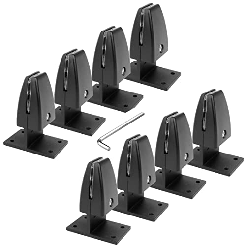 8 Pcs Black T Shaped Office Desk Partition Clips,Aluminum Alloy Sneeze Guard Clamp Bracket Support Desk Divider,Shelf Holder 4-10 mm Plexiglas or Acrylic Panel Partition for Safety & Privacy