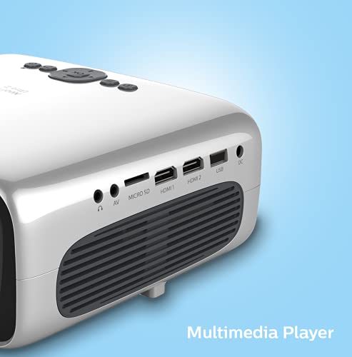 Philips NeoPix Prime One, True HD Projector with Wi-Fi Screen Mirroring, Multimedia Player, Bluetooth Speakers Connection, HDMI