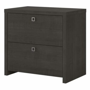 bush business furniture echo 2 drawer lateral file cabinet, charcoal maple