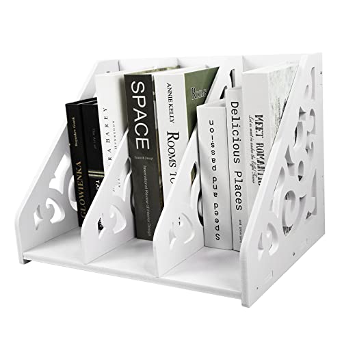 YGYQZ Desk File Folder Storage - Binder Organizers for Desk Cute Desktop Accessories File Document Holder Bookcases For Teacher Classroom (white)