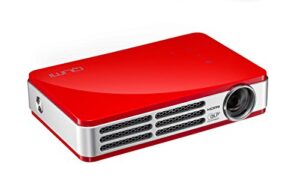 vivitek qumi q5 500 lumen wxga hd 720p hdmi 3d-ready pocket dlp projector with 4gb memory (red)