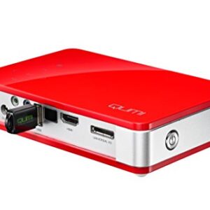 Vivitek Qumi Q5 500 Lumen WXGA HD 720p HDMI 3D-Ready Pocket DLP Projector with 4GB Memory (Red)