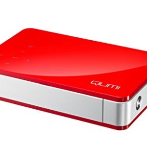 Vivitek Qumi Q5 500 Lumen WXGA HD 720p HDMI 3D-Ready Pocket DLP Projector with 4GB Memory (Red)