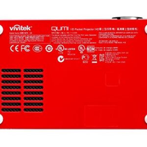 Vivitek Qumi Q5 500 Lumen WXGA HD 720p HDMI 3D-Ready Pocket DLP Projector with 4GB Memory (Red)