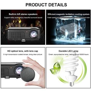 Native 1080p Projector Android OS for Netflix YouTube, Movie Projector with WiFi and Bluetooth, Wireless Display for Phone,Gaming Projector Home Theater Christmas, Compatible w/ TV Stick PC Xbox HDMI