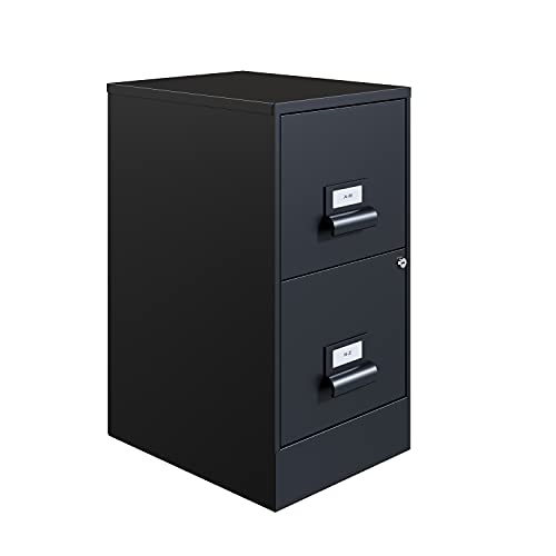 Space Solutions 18" 2 Drawer Manager's Metal Vertical File Cabinet Black