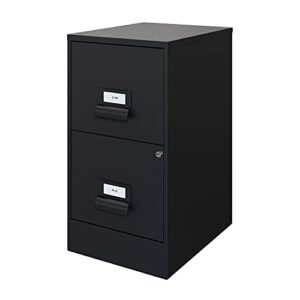 Space Solutions 18" 2 Drawer Manager's Metal Vertical File Cabinet Black