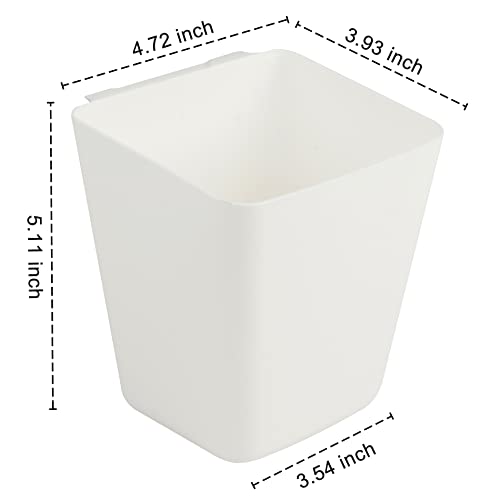 VILSECKY Hang-On Cups for Rolling Utility Cart,Small Plastic Hanging Basket / Storage Box for Service Cart,Movable Cart Accessories for Bathroom,Kitchen,Living Room,Office -4Pcs (White)