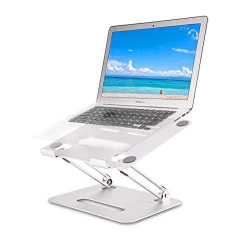 BFSGSGMR Aluminum Laptop Stand, Lifting and Folding Computer Stand, Ergonomic Laptop Stand, Compatible with MacBook Pro/Air, Laptop, up to 17 inches (Silver)