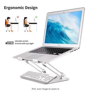 BFSGSGMR Aluminum Laptop Stand, Lifting and Folding Computer Stand, Ergonomic Laptop Stand, Compatible with MacBook Pro/Air, Laptop, up to 17 inches (Silver)