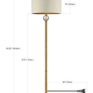 OK Lighting AZOK5161F 63.25" H Perspicio Floor Lamp, Brass